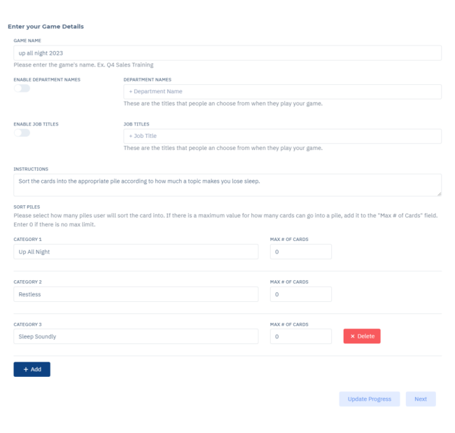 Enterprise Game Stack: Make Card Sorting Fun and Engaging